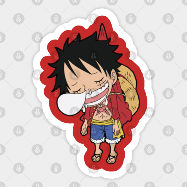 Luffy Sleeping Luffy Sticker Teepublic